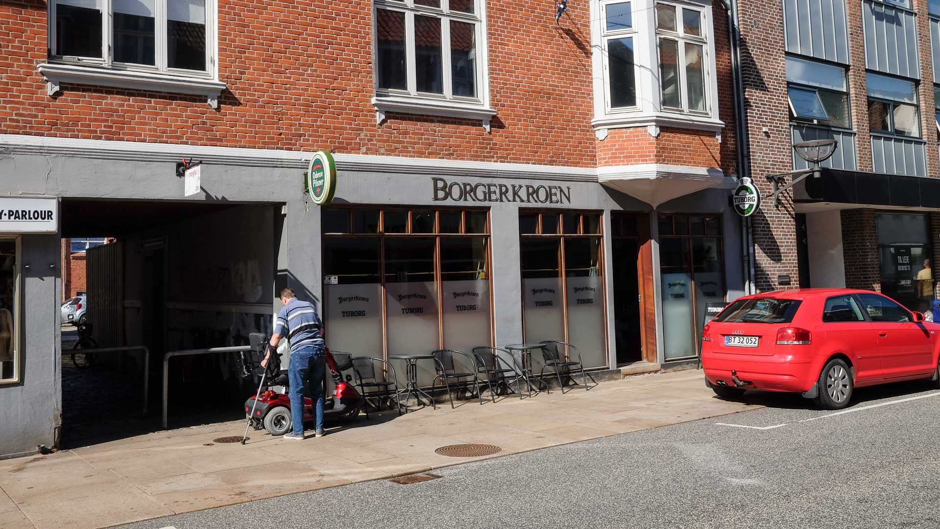 Borgerkroen ligger i den livlige Vestergade i Vejle